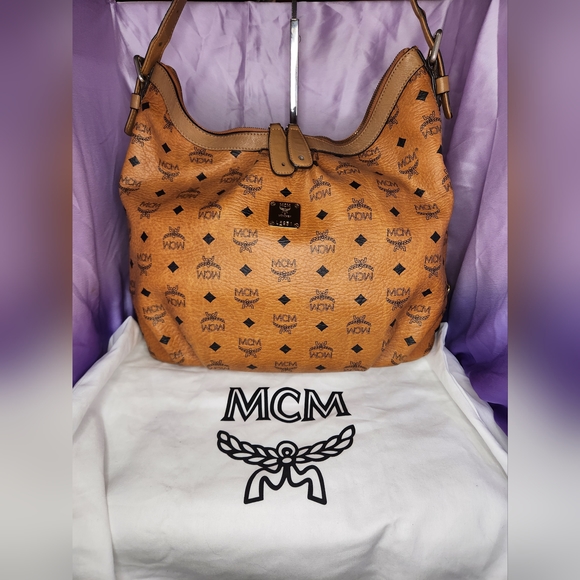 MCM | Bags | Euc Mcm Large Shoulder Bag With Dustbag L695 Cognac Color ...